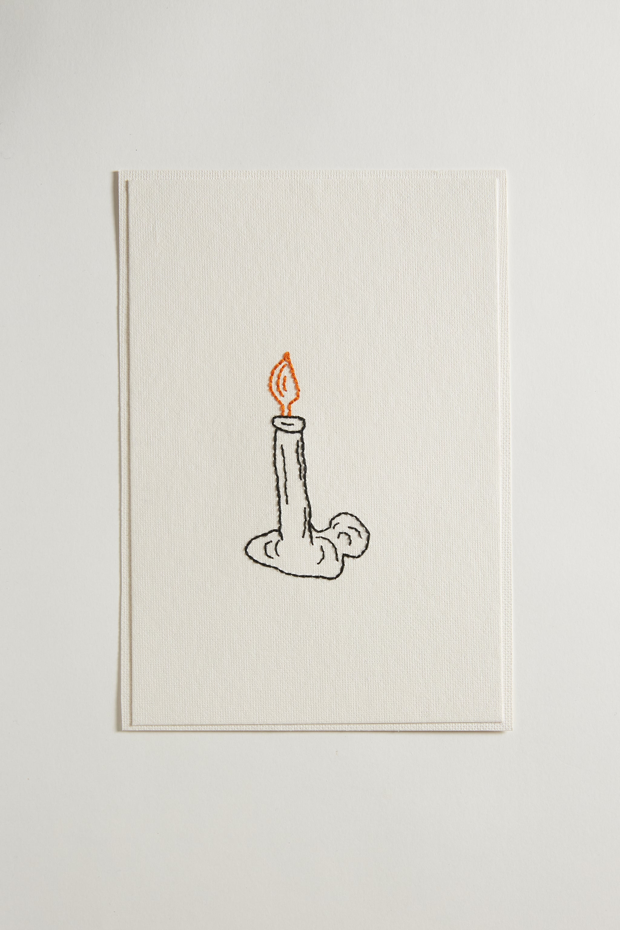 Hand Embroidered Candlelight Card