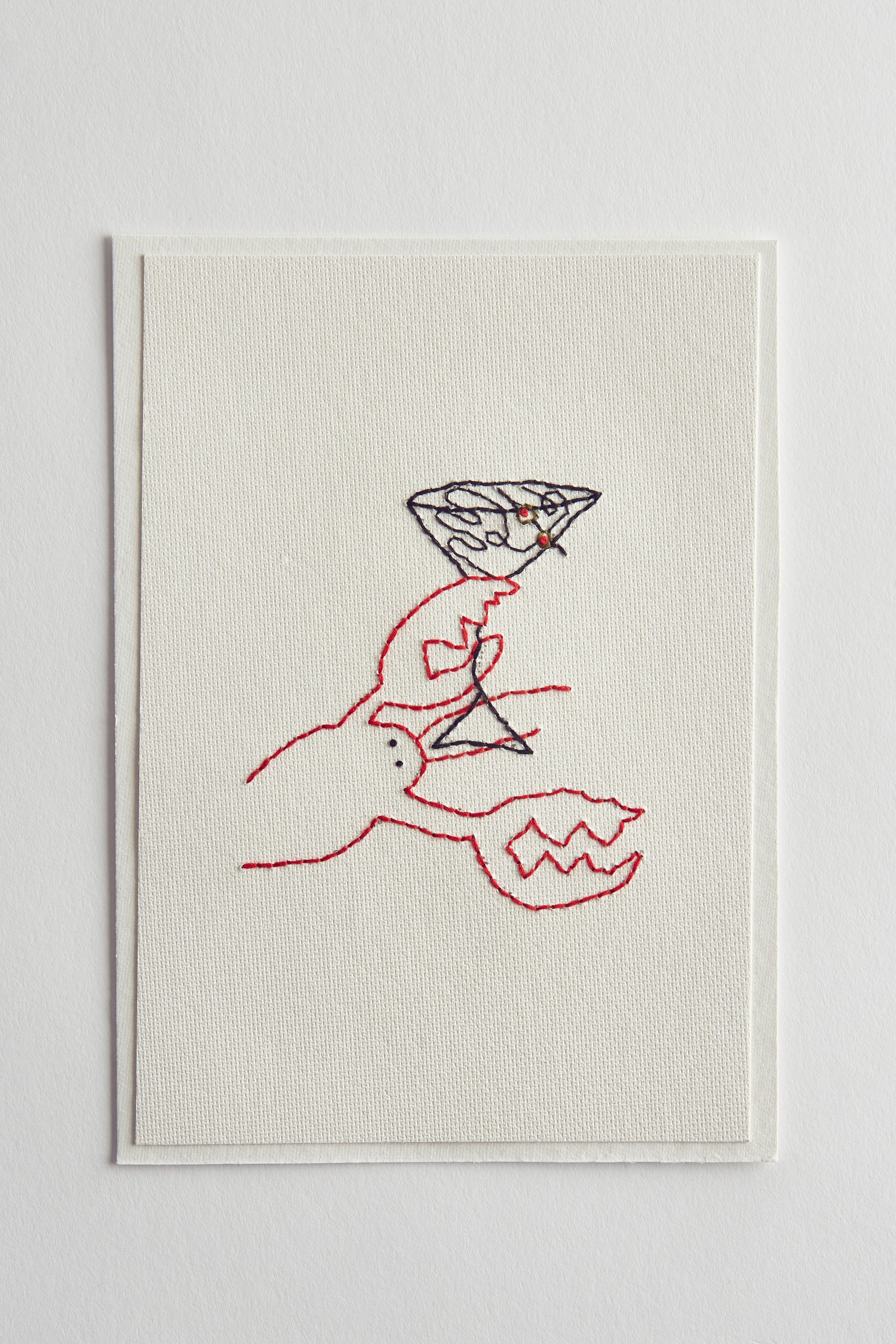 Hand Embroidered La Lob Card