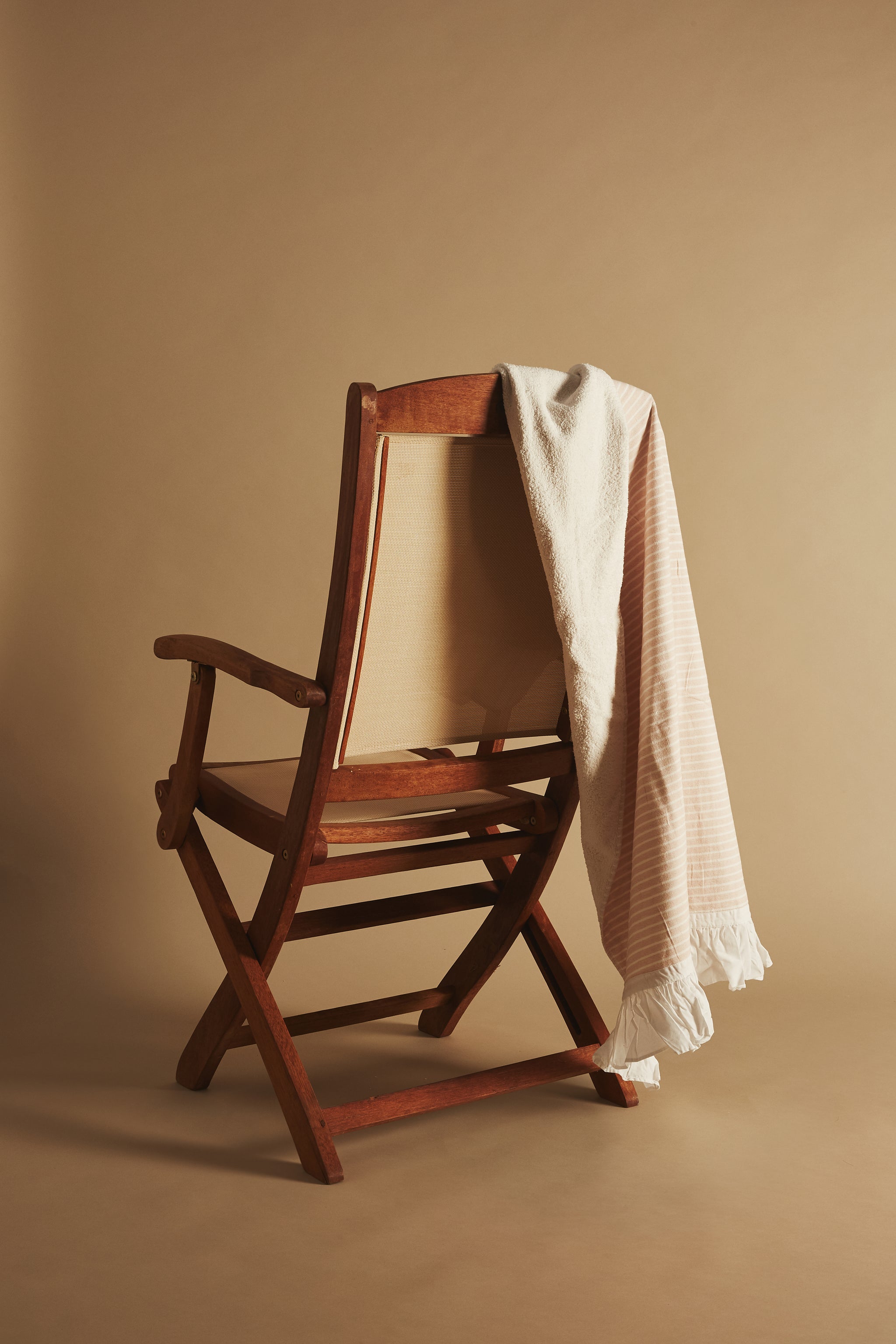 Double Material Stripe & Frill Towel