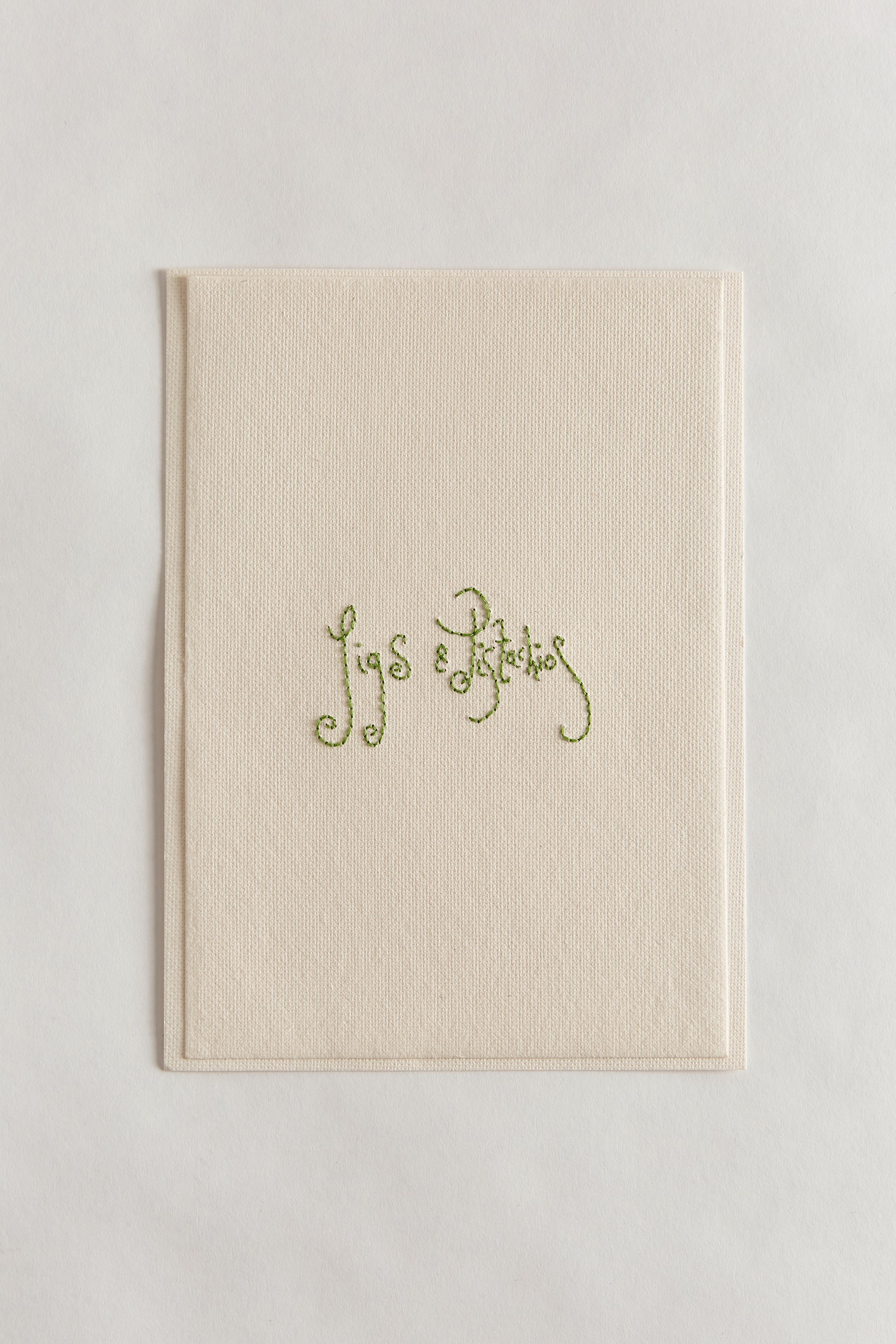 Hand Embroidered Figs & Pistachios Card