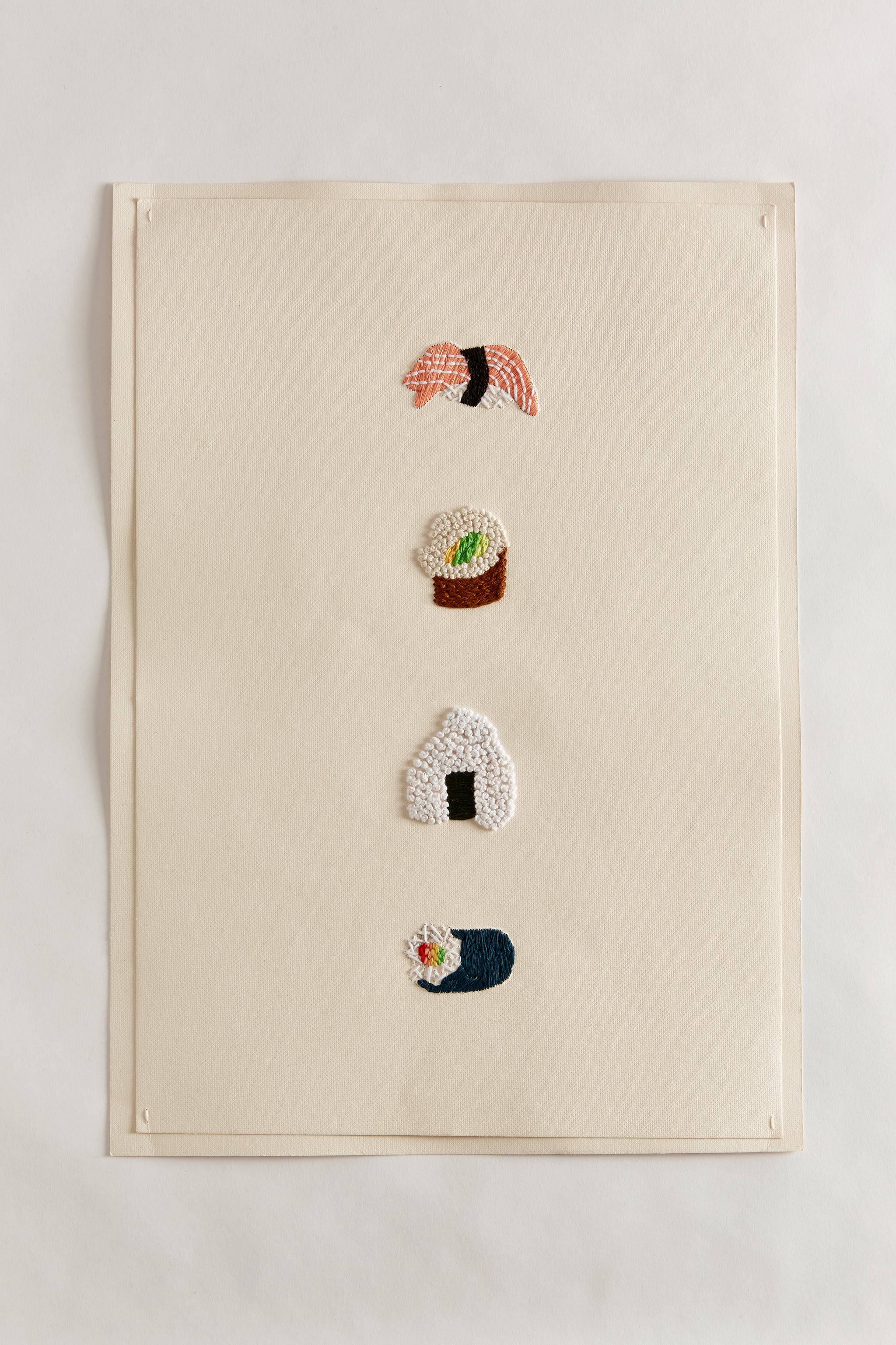 A3 Hand Embroidered Sushi Card
